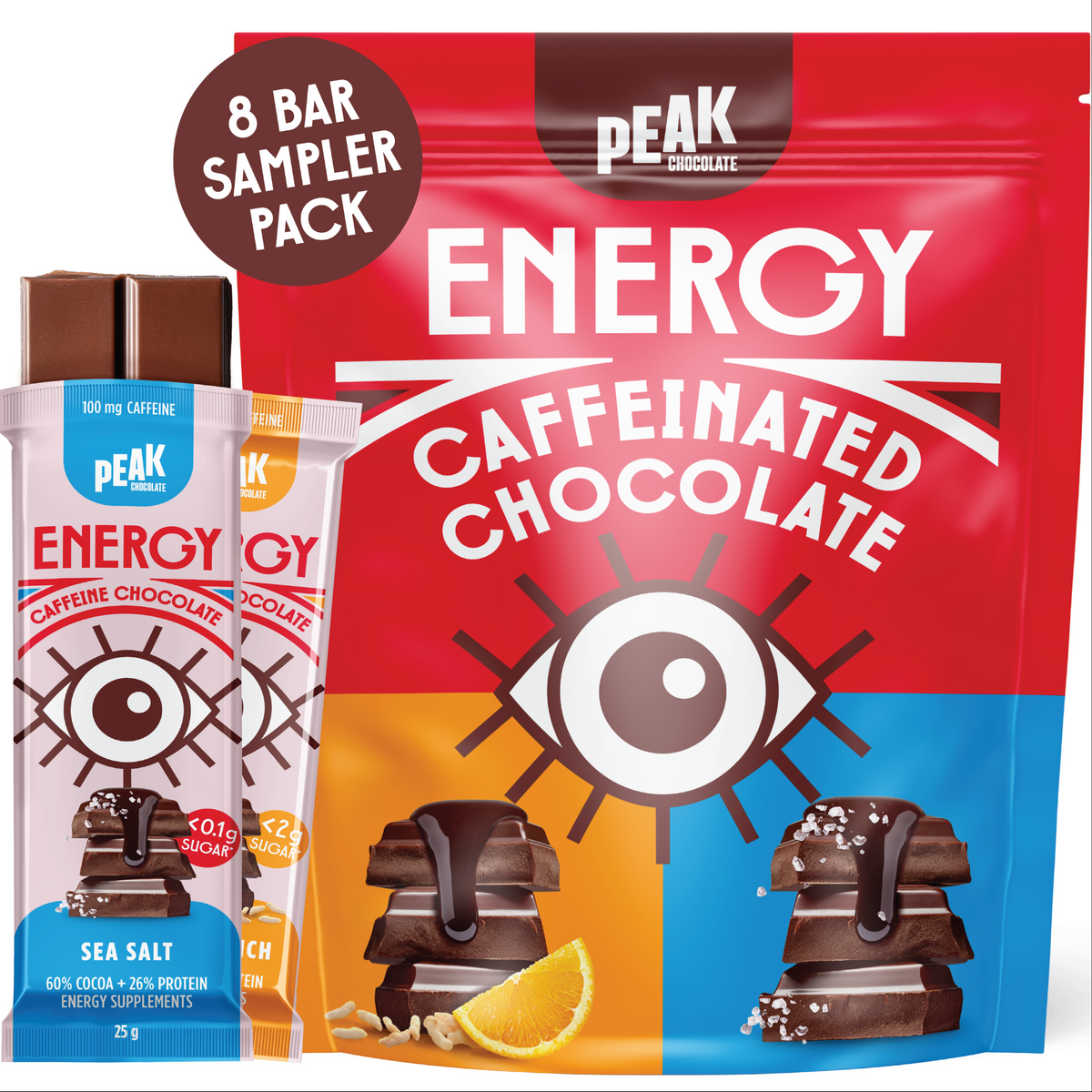 Energy Sample Pack - 8 Bars – PEAK CHOCOLATE